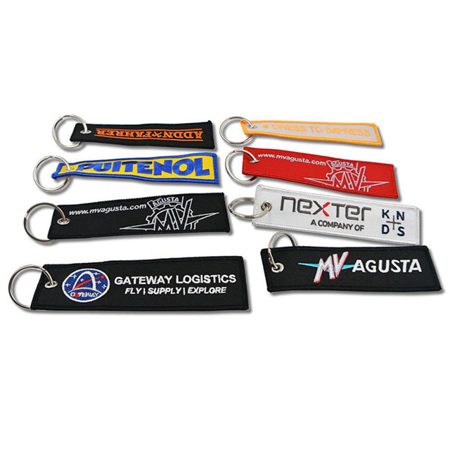 Fabric Strap Embroidered Keychain Tag - Buy Embroidered Keychain Tag ...